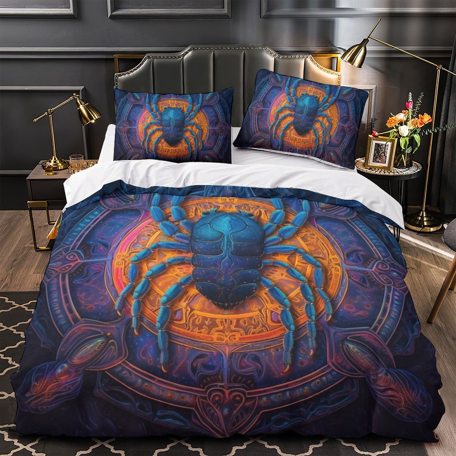 2/3pcs Bedding Set 3D Spider Printed Comforter Cover Pillowcase Boy Man ...