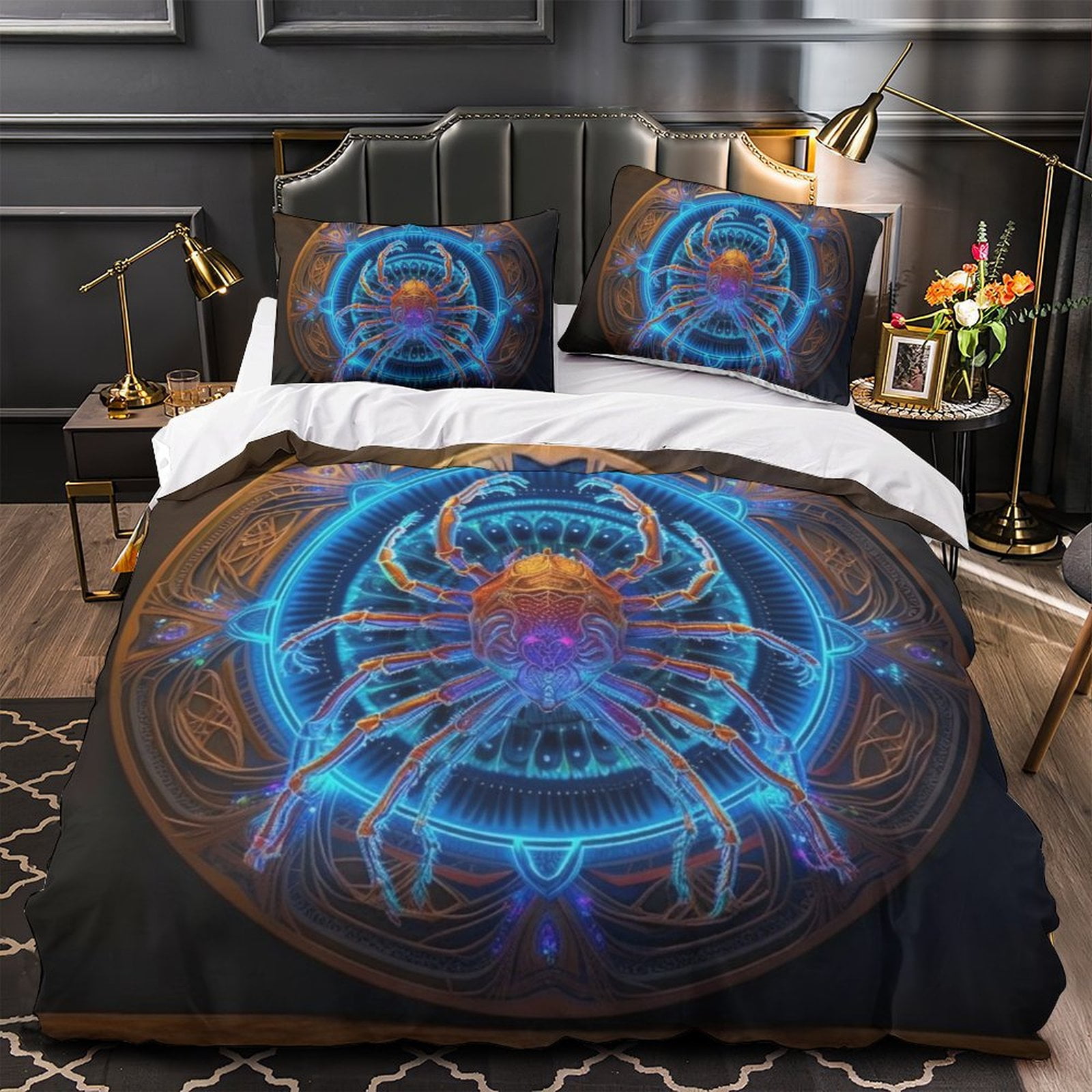2/3pcs Bedding Set 3D Spider Printed Comforter Cover Pillowcase Boy Man ...