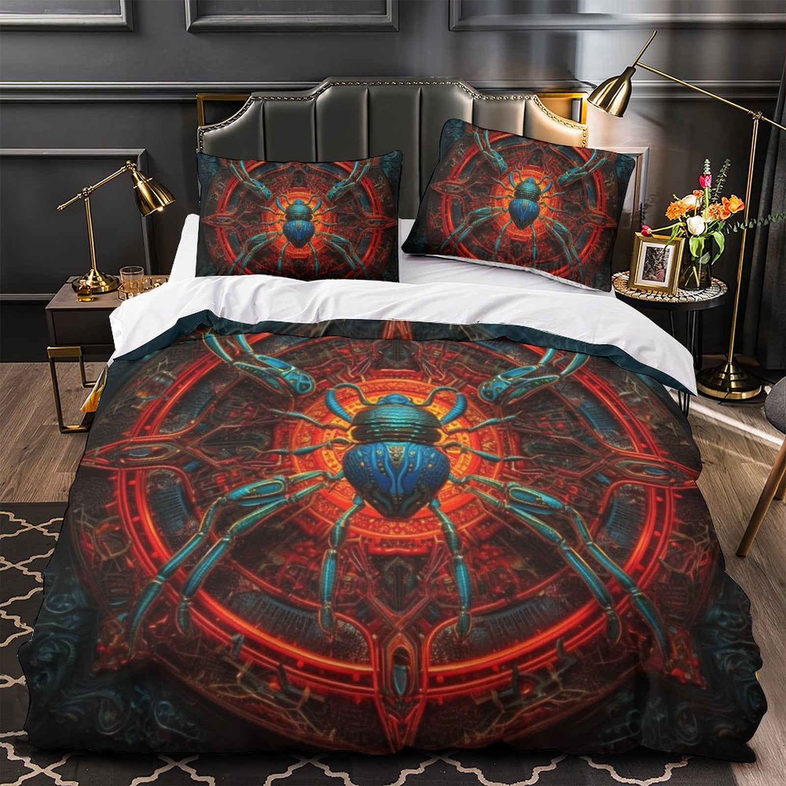 2/3pcs Bedding Set 3D Spider Printed Comforter Cover Pillowcase Boy Man ...