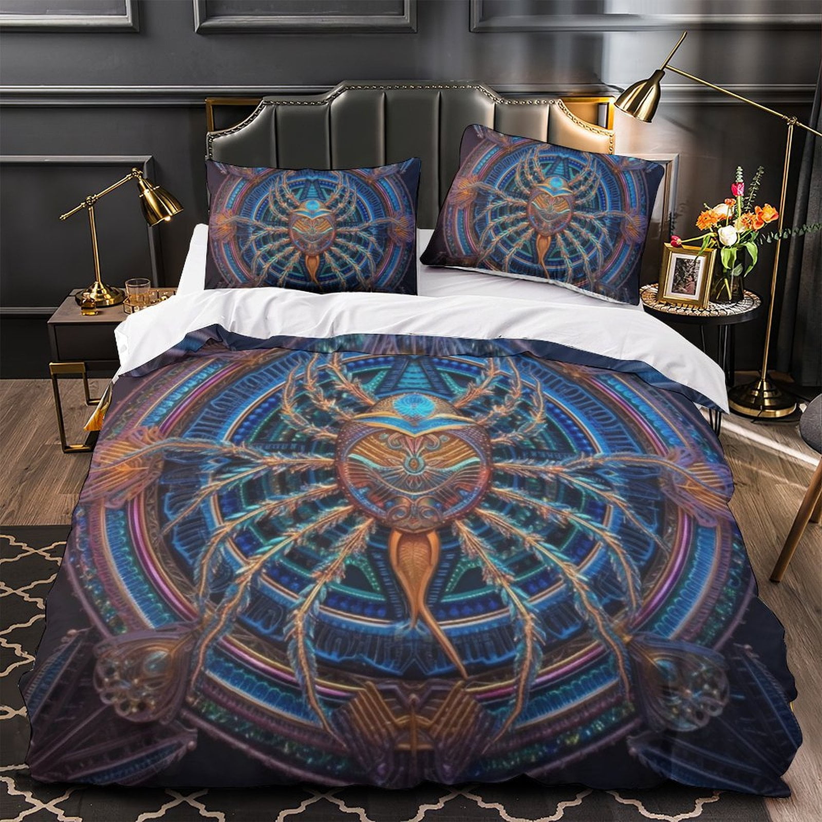 2/3pcs Bedding Set 3D Spider Printed Comforter Cover Pillowcase Boy Man ...