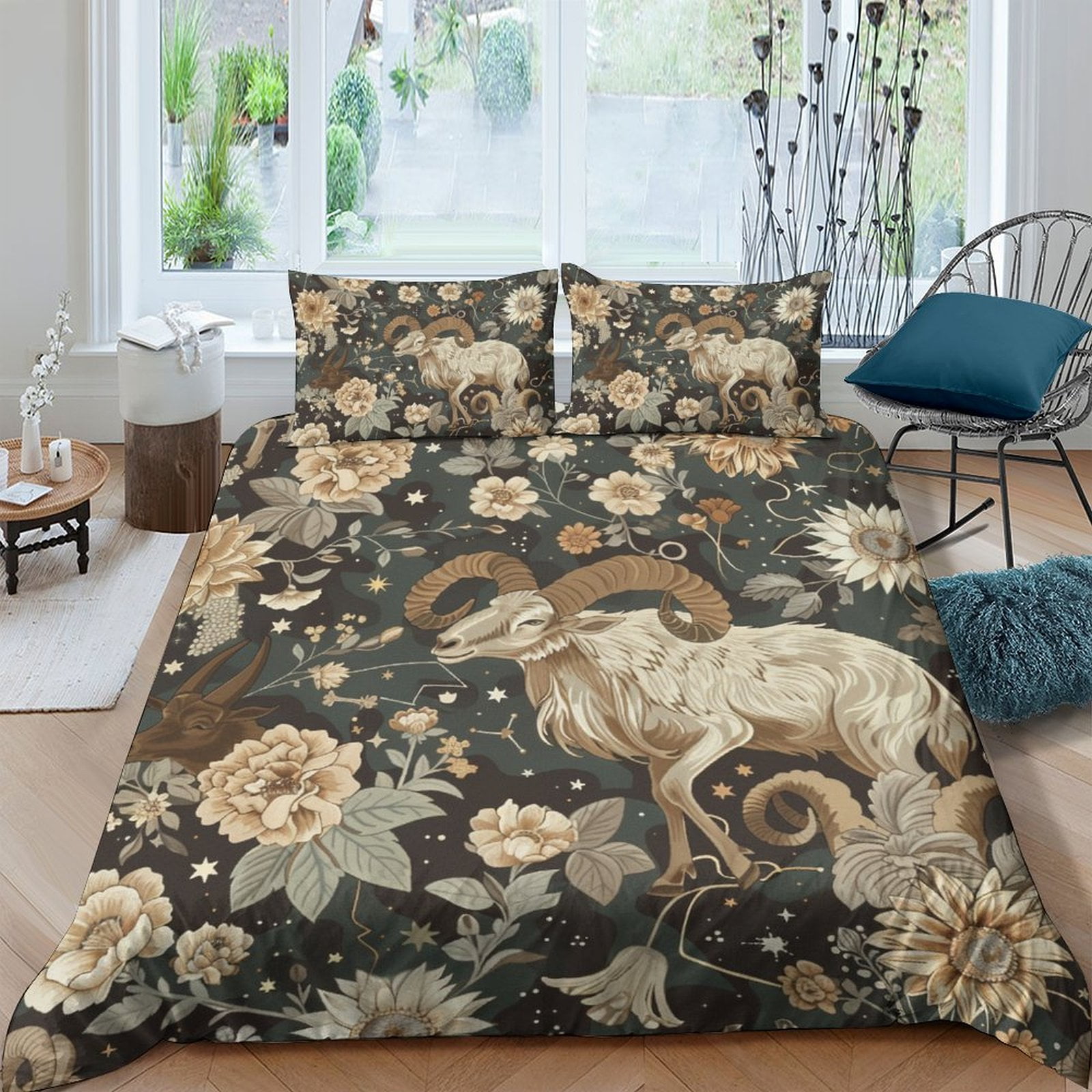 2/3pcs Bedding Set Antelope Printed Duvet Cover Pillowcase Kids Adult ...