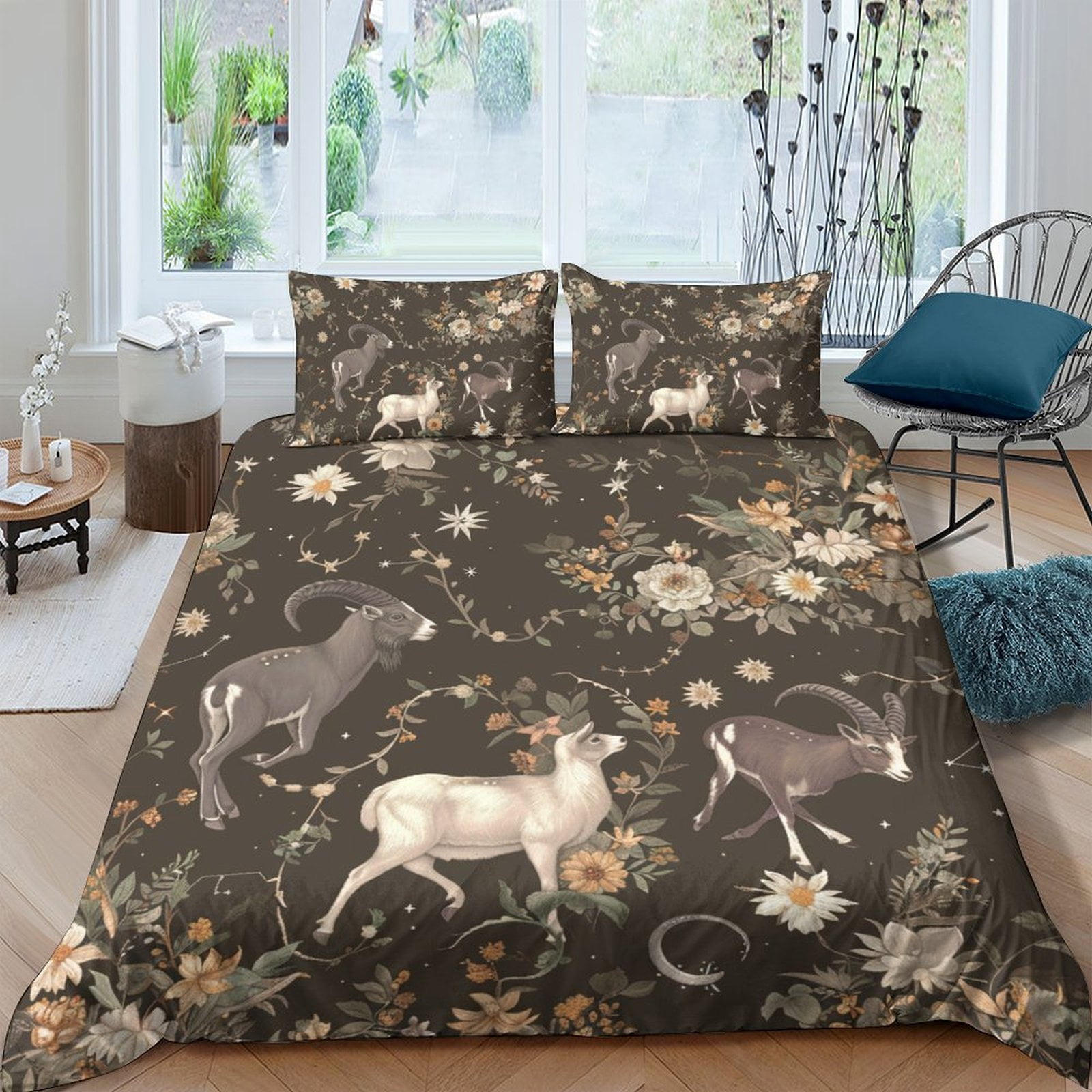 2/3pcs Bedding Set Antelope Printed Duvet Cover Pillowcase Kids Adult ...