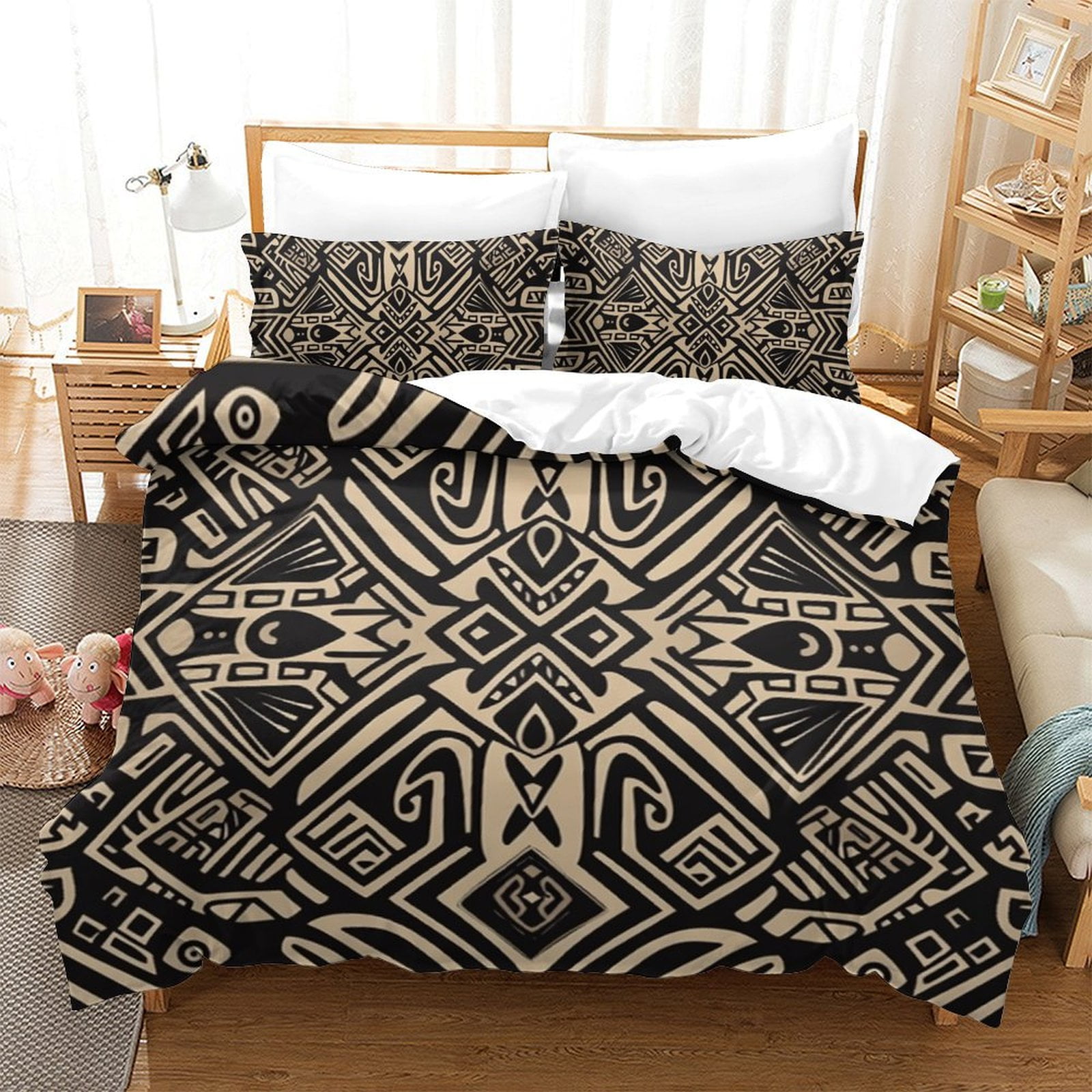 2/3pcs Bedding Set Black and White Bohemian Duvet Cover Set Home Modern ...