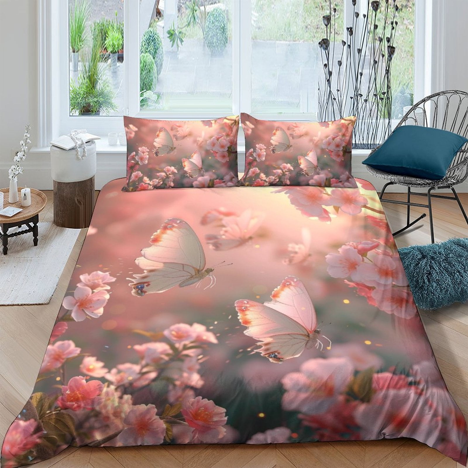 2/3pcs Bedding Set Butterfly Printed Bedspreads Comforter Cover Set ...