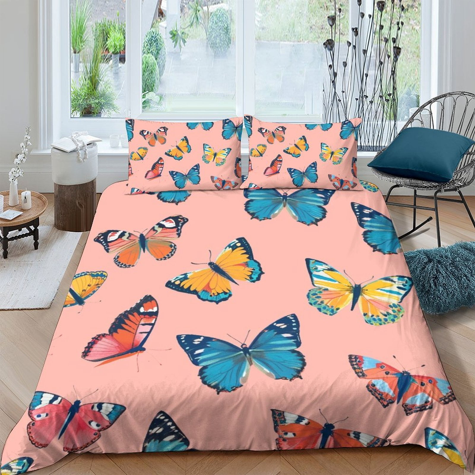 2/3pcs Bedding Set Butterfly Printed Bedspreads Comforter Cover Set ...