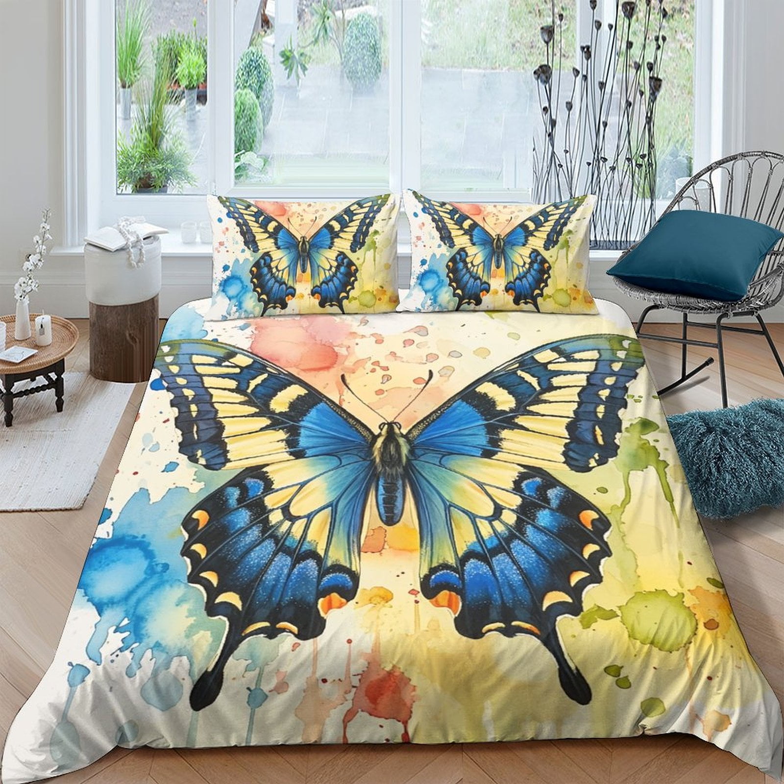 2/3pcs Bedding Set Butterfly Printed Bedspreads Comforter Cover Set ...