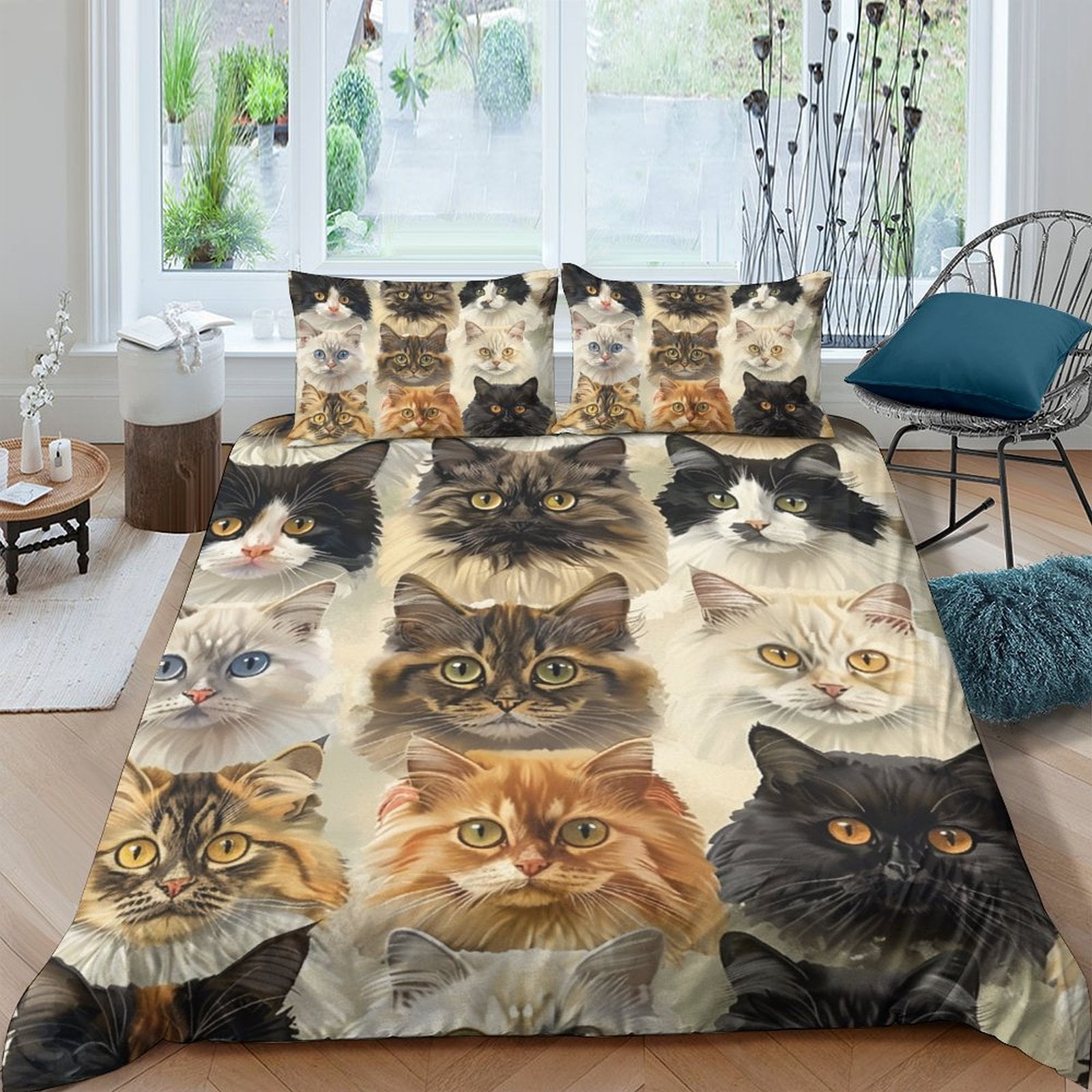 2/3pcs Bedding Set Cartoon Kitty Cat Printed Duvet Cover Set Children ...