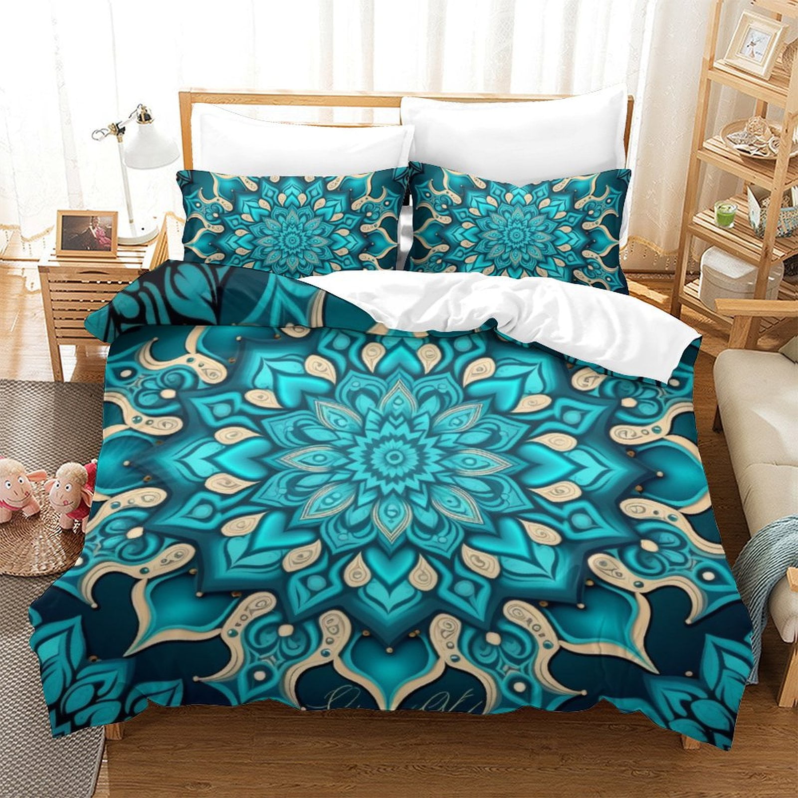 2/3pcs Bedding Set Mandala Pattern Printed Comforter Cover Set Adult ...