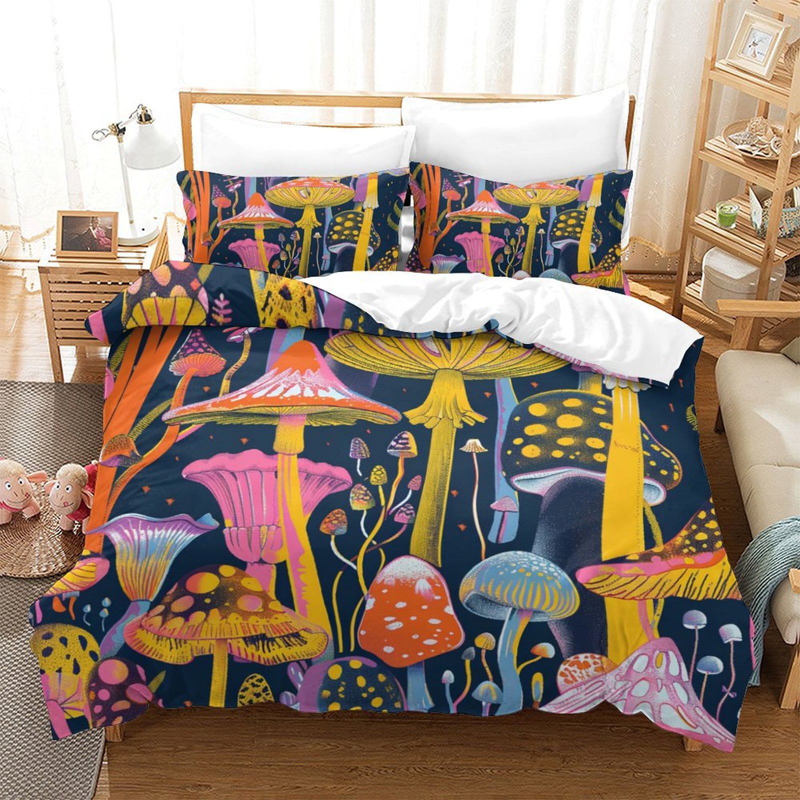 2/3pcs Bedding Set Mushroom Printed Bedspreads Quilt Cover Set Highend ...