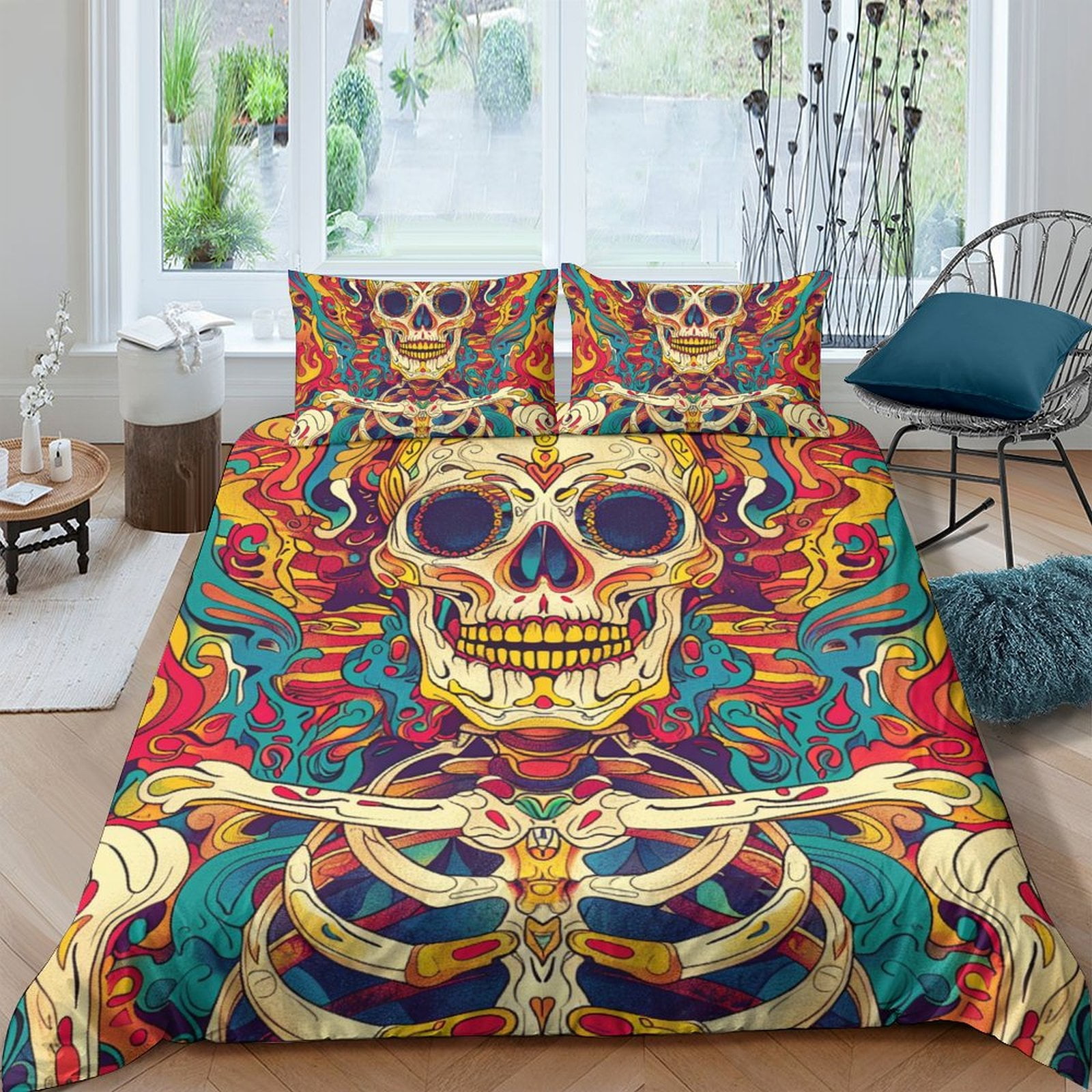 2/3pcs Bedding Set Skull Printed Bedspreads Unique Design Home Textiles ...