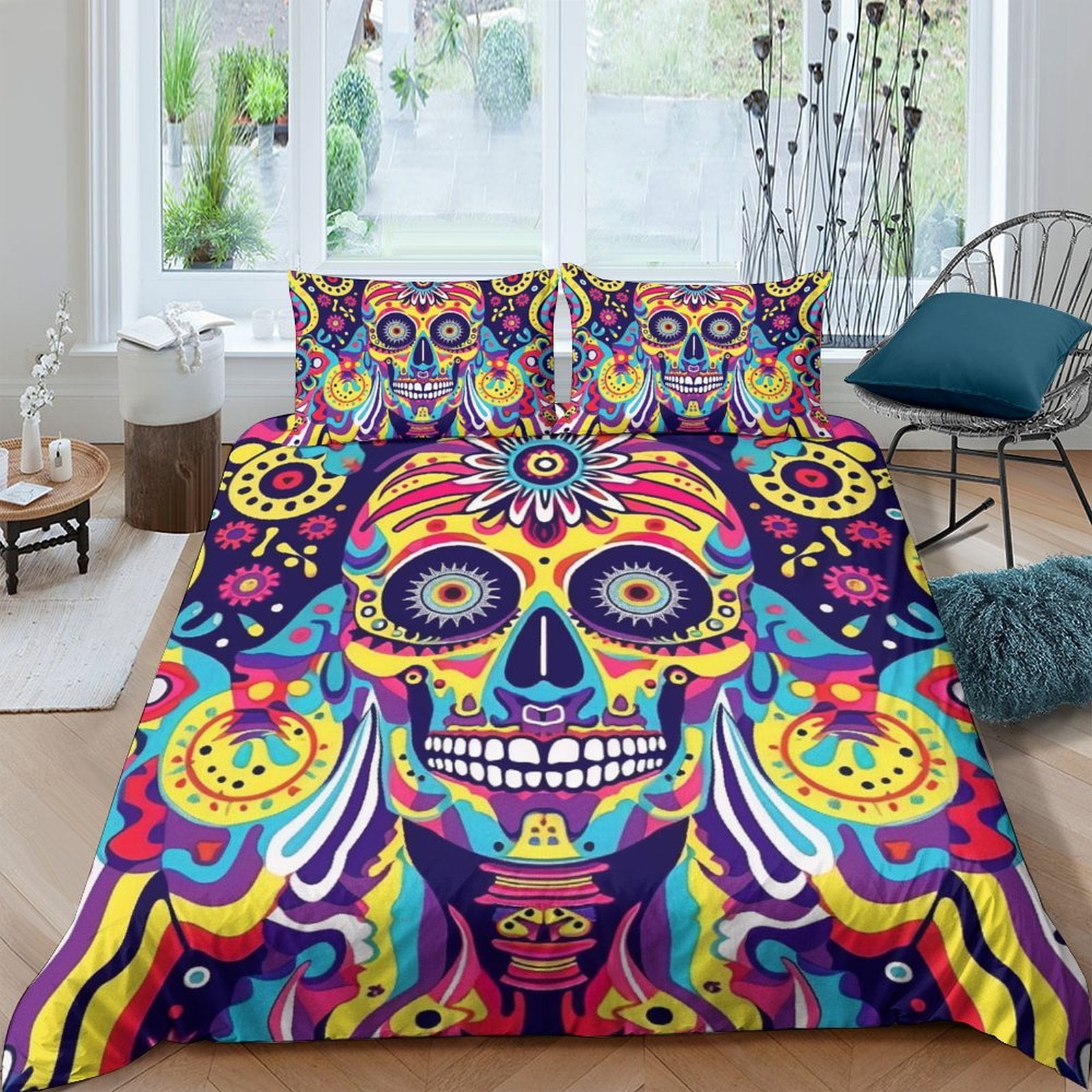 2/3pcs Bedding Set Skull Printed Bedspreads Unique Design Home Textiles ...