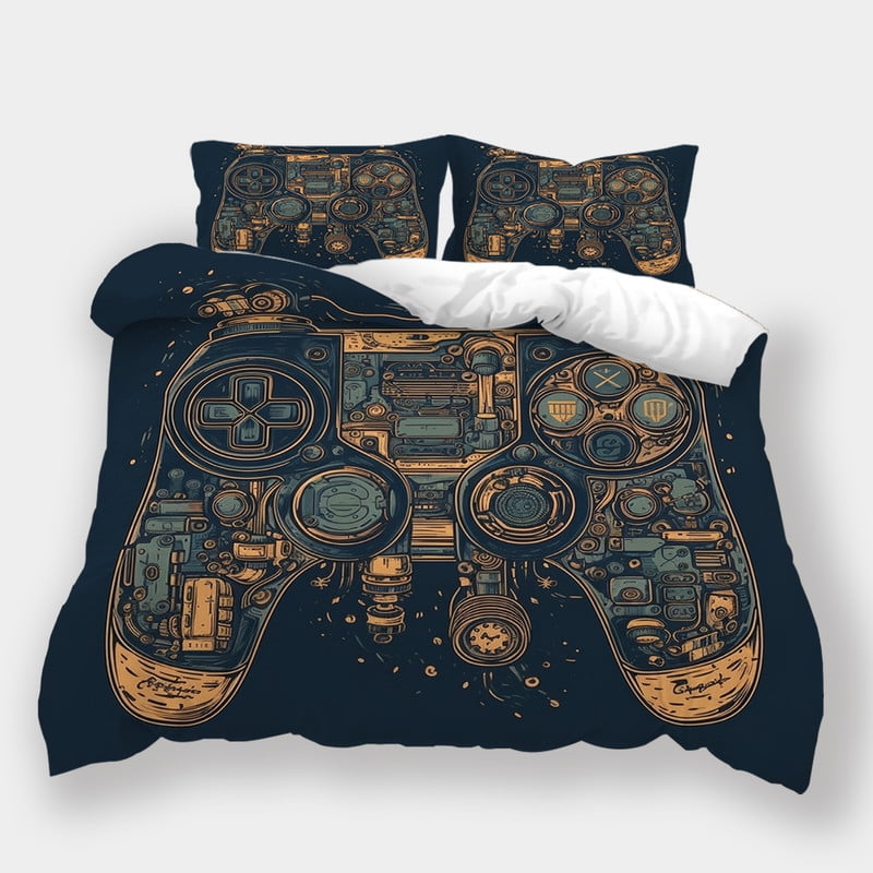 2/3pcs Gamepad Skull Urban Decay Painting Comforter Cover Set Boy Man ...