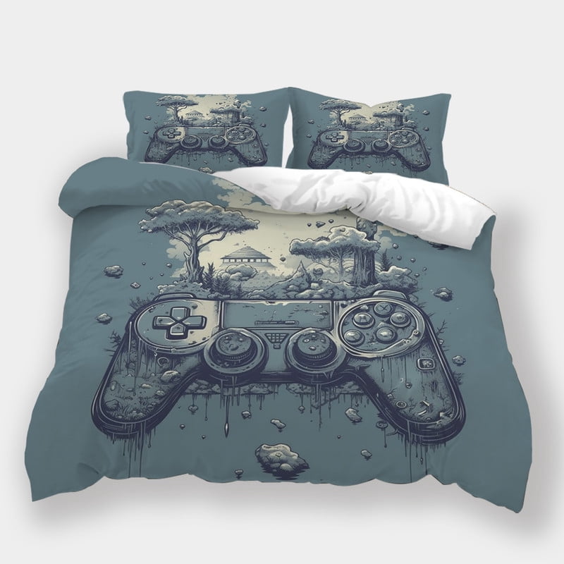 2/3pcs Gamepad Skull Urban Decay Painting Comforter Cover Set Boy Man ...