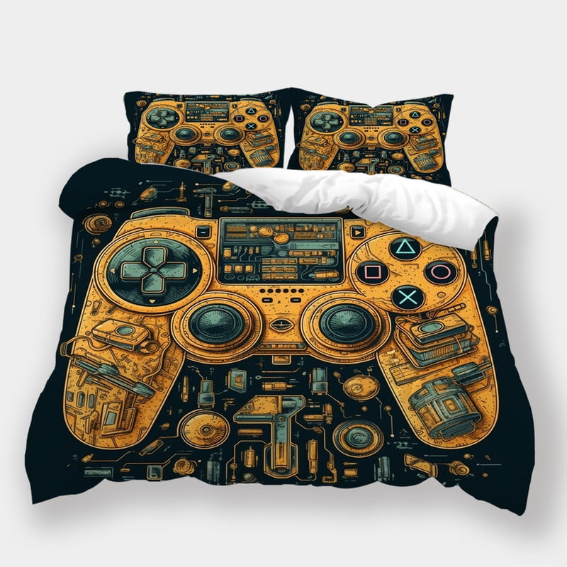 2/3pcs Gamepad Skull Urban Decay Painting Comforter Cover Set Boy Man ...