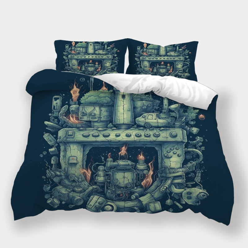 2/3pcs Gamepad Skull Urban Decay Painting Comforter Cover Set Boy Man ...