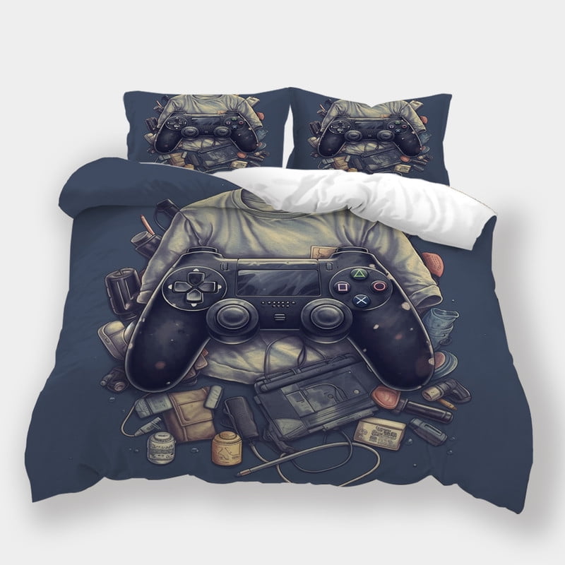 2/3pcs Gamepad Skull Urban Decay Painting Comforter Cover Set Boy Man ...