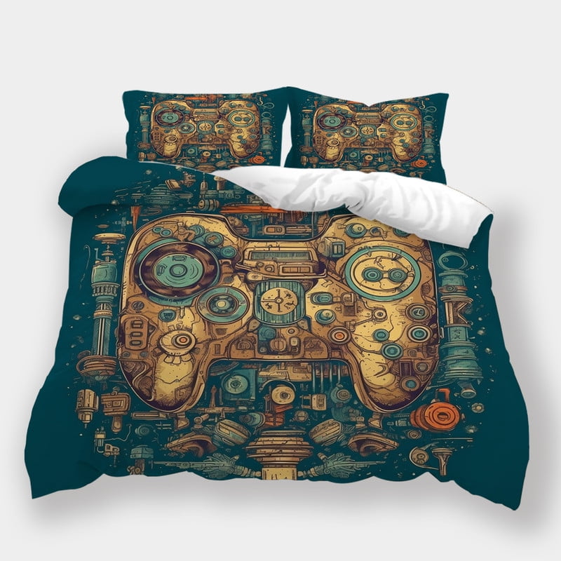 2/3pcs Gamepad Skull Urban Decay Painting Comforter Cover Set Boy Man ...