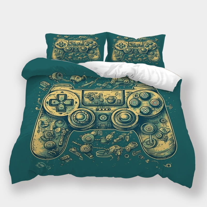 2/3pcs Gamepad Skull Urban Decay Painting Comforter Cover Set Boy Man ...