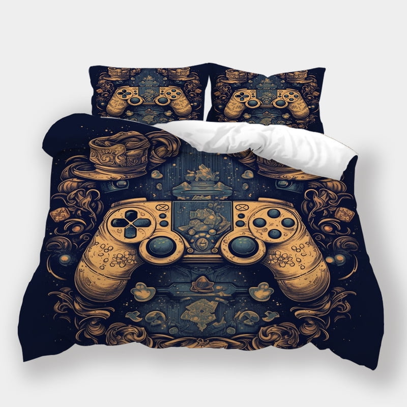 2/3pcs Gamepad Skull Urban Decay Painting Comforter Cover Set Boy Man ...