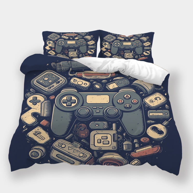 2/3pcs Gamepad Skull Urban Decay Painting Comforter Cover Set Boy Man ...
