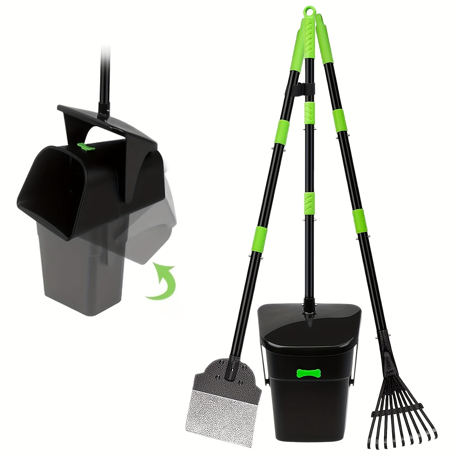 2/3pcs Heavy-Duty Dog Pooper Scooper with Swivel Bin, Rake & Spade - 9 ...