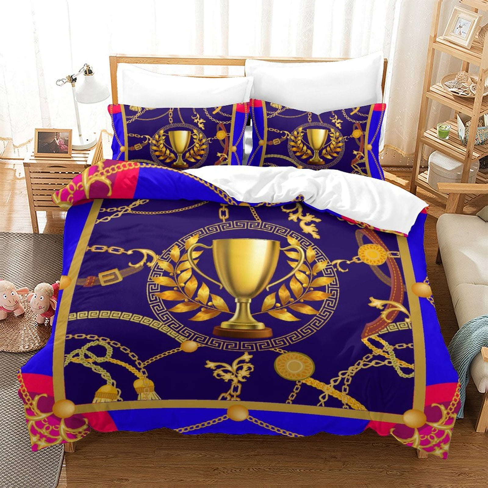2/3pcs Home Bedding Set Trophy Printed Duvet Cover Quilt Cover Set ...