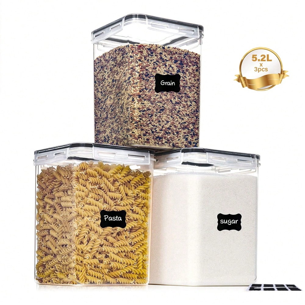 2/3pcs Large Food Storage Containers 5.2L / 176oz, Plastic Airtight ...