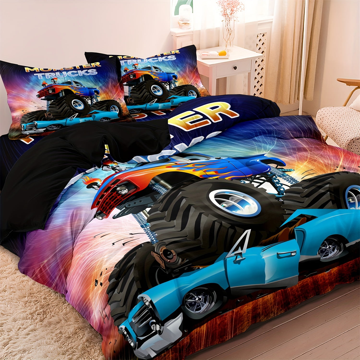 2/3pcs Off-road Motorcycle Race Car Print Duvet Cover Set - Quilt Set ...