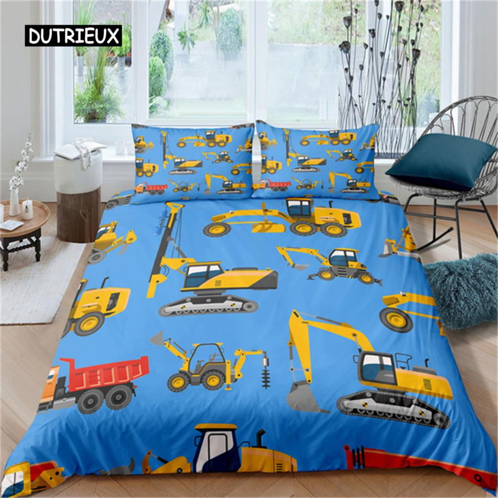 2/3pcs Simple Cartoons Car Bedding Set High Quality Child Excavator ...