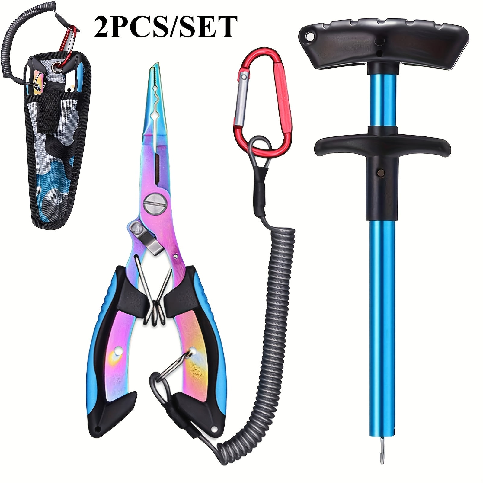 2/4/5/6/7pcs Fishing Tool Kit, Fishing Pliers With Sheath, Fish Hook ...