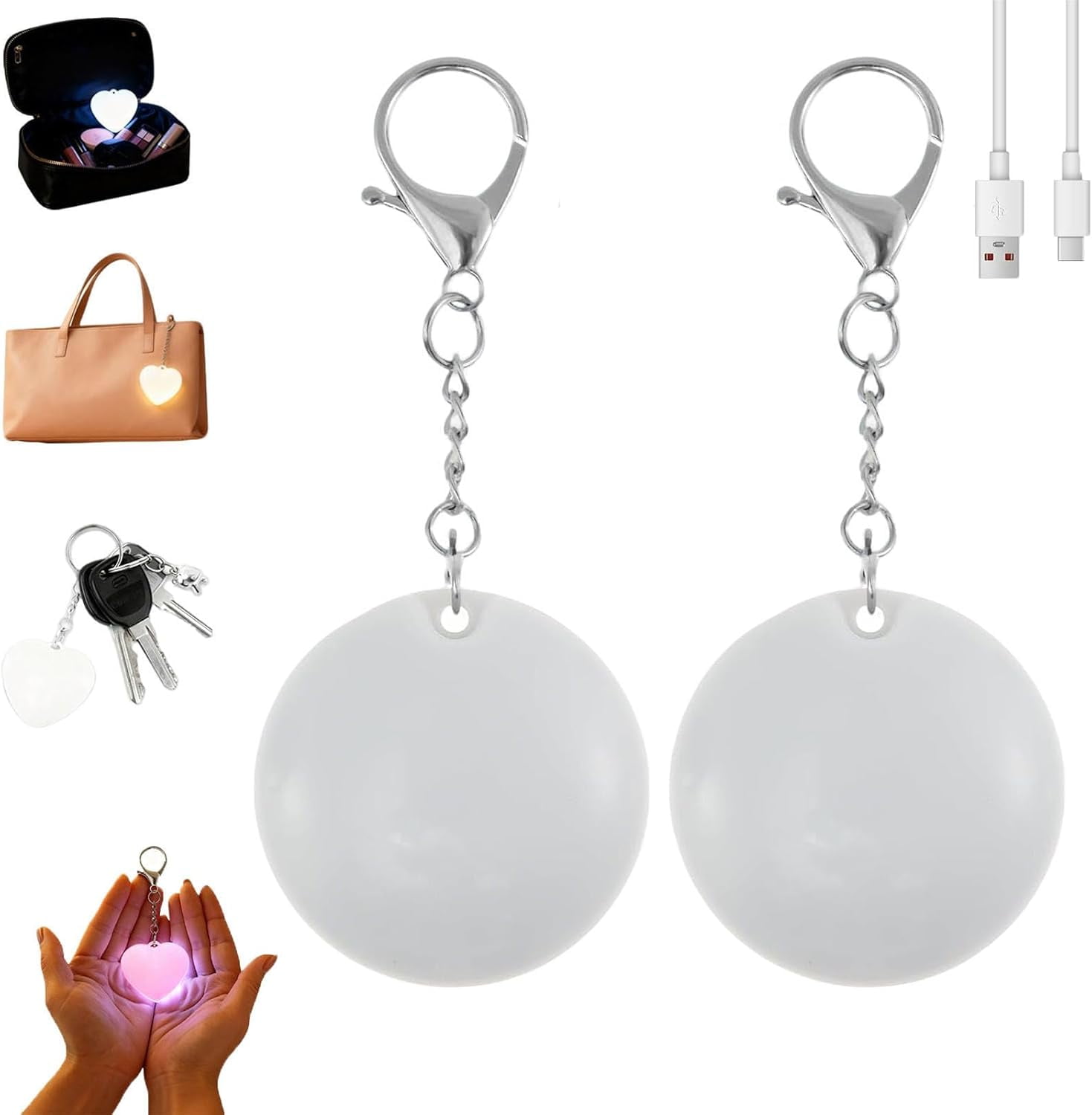 2/4/5Pack Purse Light Handbag Light, Love Wallet Tote Bag Touch Sensing ...
