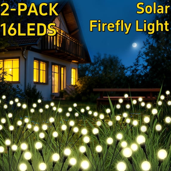 2 4 6 12Pcs 8-Head LED Solar Firefly Lights, Motion Swaying Lights ...