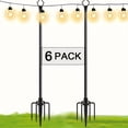 2/4/6/7/10 Pack 10ft Metal String Light Poles - Outdoor Hanging Stand ...