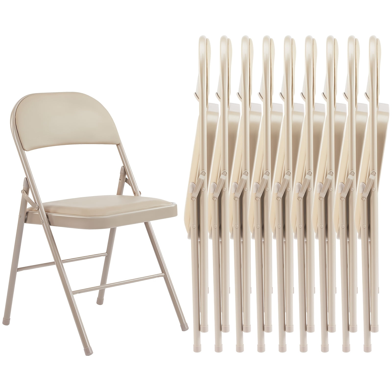 2/4/6/8/10/20 Pack PU Leather Folding Chairs with Padded Seats, Steel ...