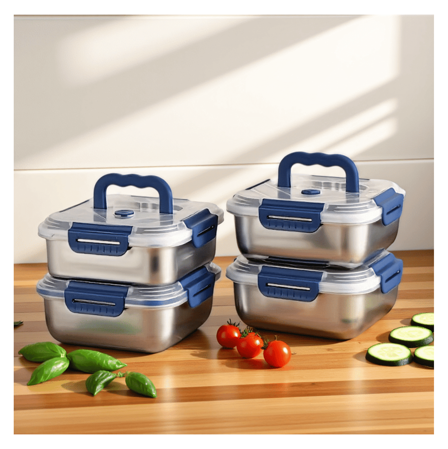 2/4/6/8/10 PCS Extra-Large Stainless Steel Food Storage Containers With ...
