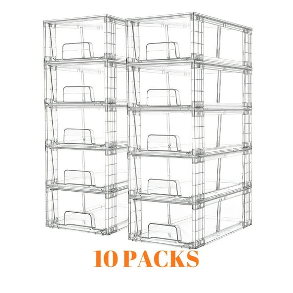 2/4/6/8/10-Pack Clear Acrylic Storage Drawers with Handles - Stackable ...