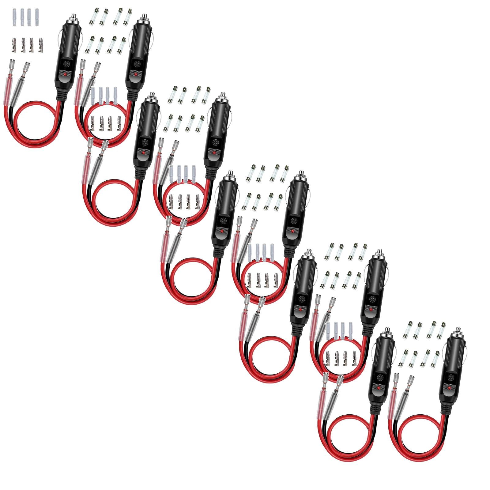 2/4/6/8 Pack 12V Fused Male Cigarettelighter Plug, Replacement Car ...