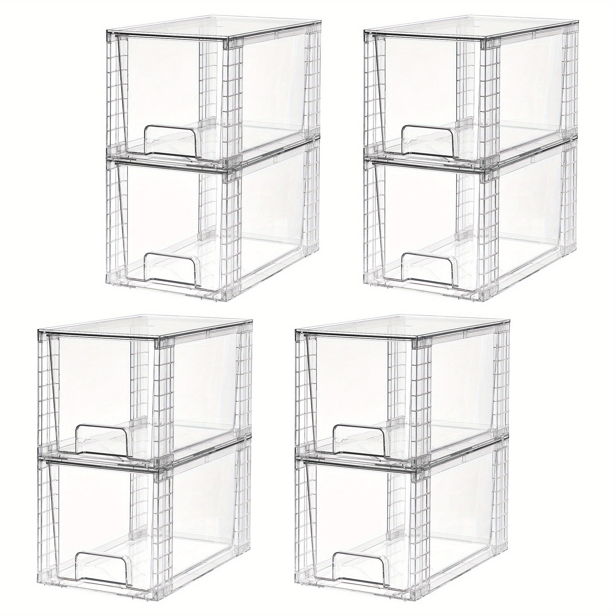 2/4/6/8-Pack Drawer-Style Storage Cabinet | Stackable Acrylic ...