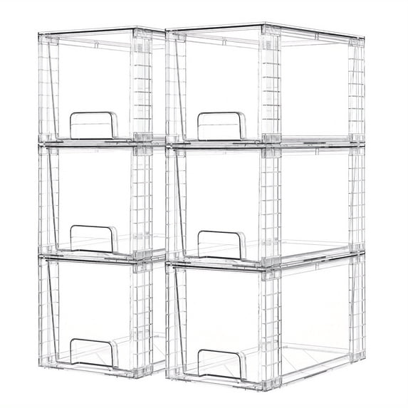 2/4/6/8 Packs Stackable Storage Drawers Drawer Style Storage Cabinet ...