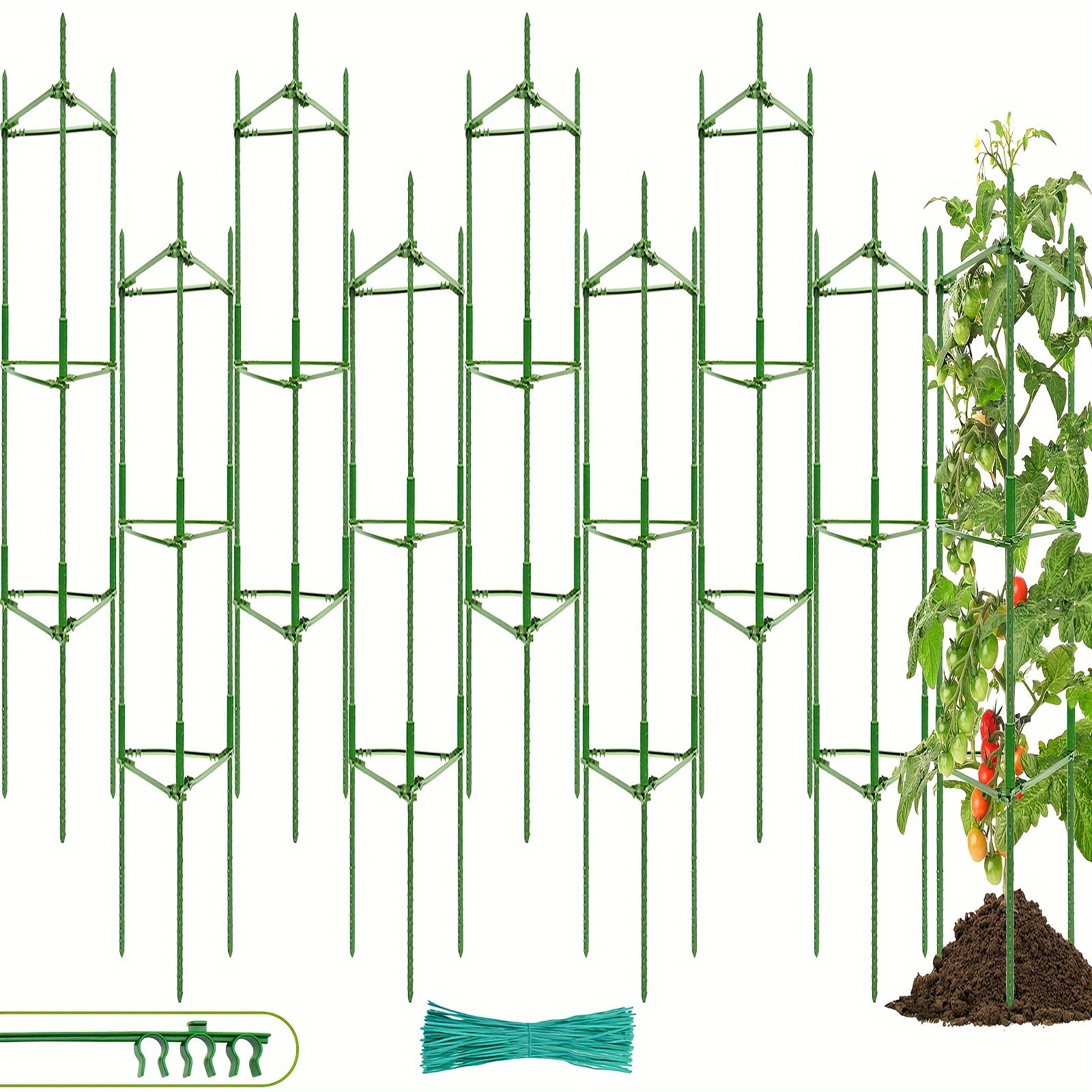 2/4/6/8 Packs Tomato Cage, Up To 63lN Tomato Trellis Expandable Tomato ...