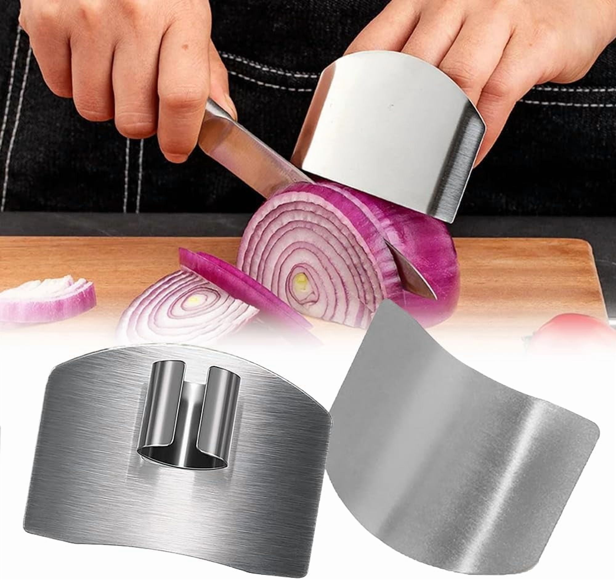 2/4/6/8 Pcs Stainless Steel Finger Guard for Cutting aid, Kitchen Tool ...