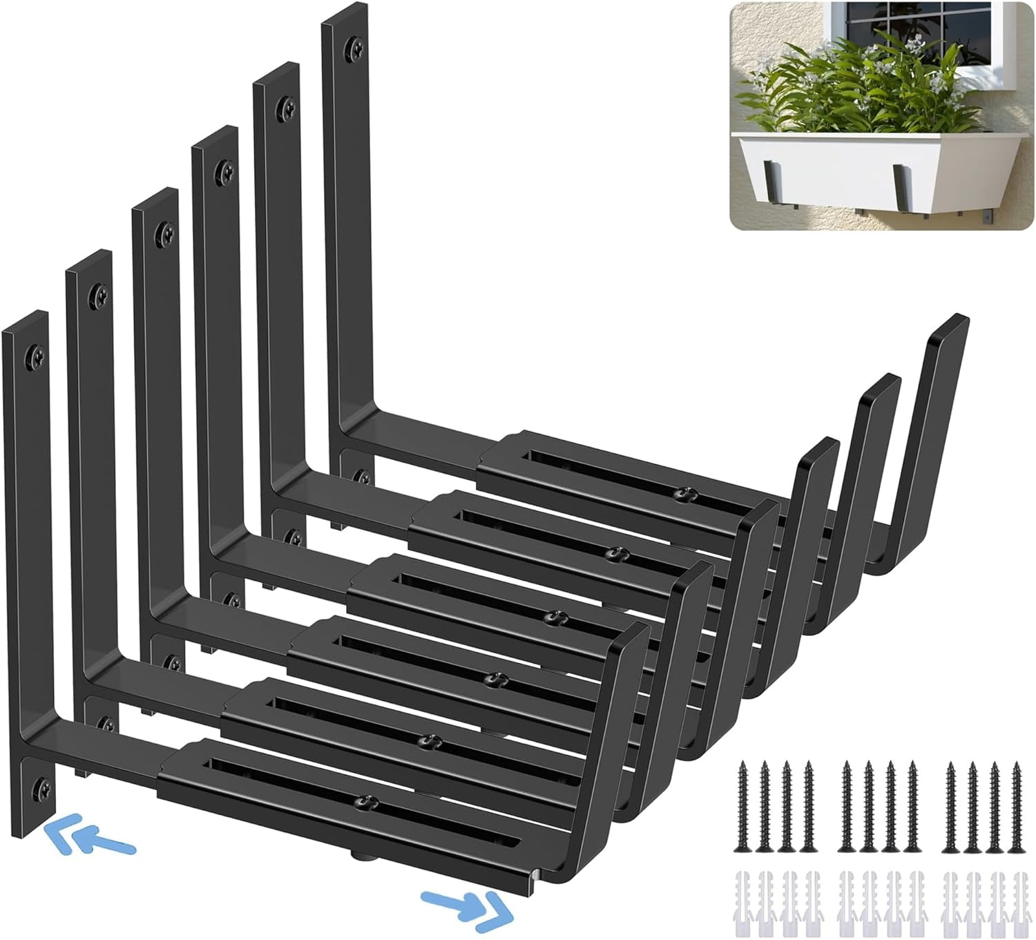 2/4/6 PCS Adjustable Planter Box Brackets (6 to 12.5 in), Universal ...