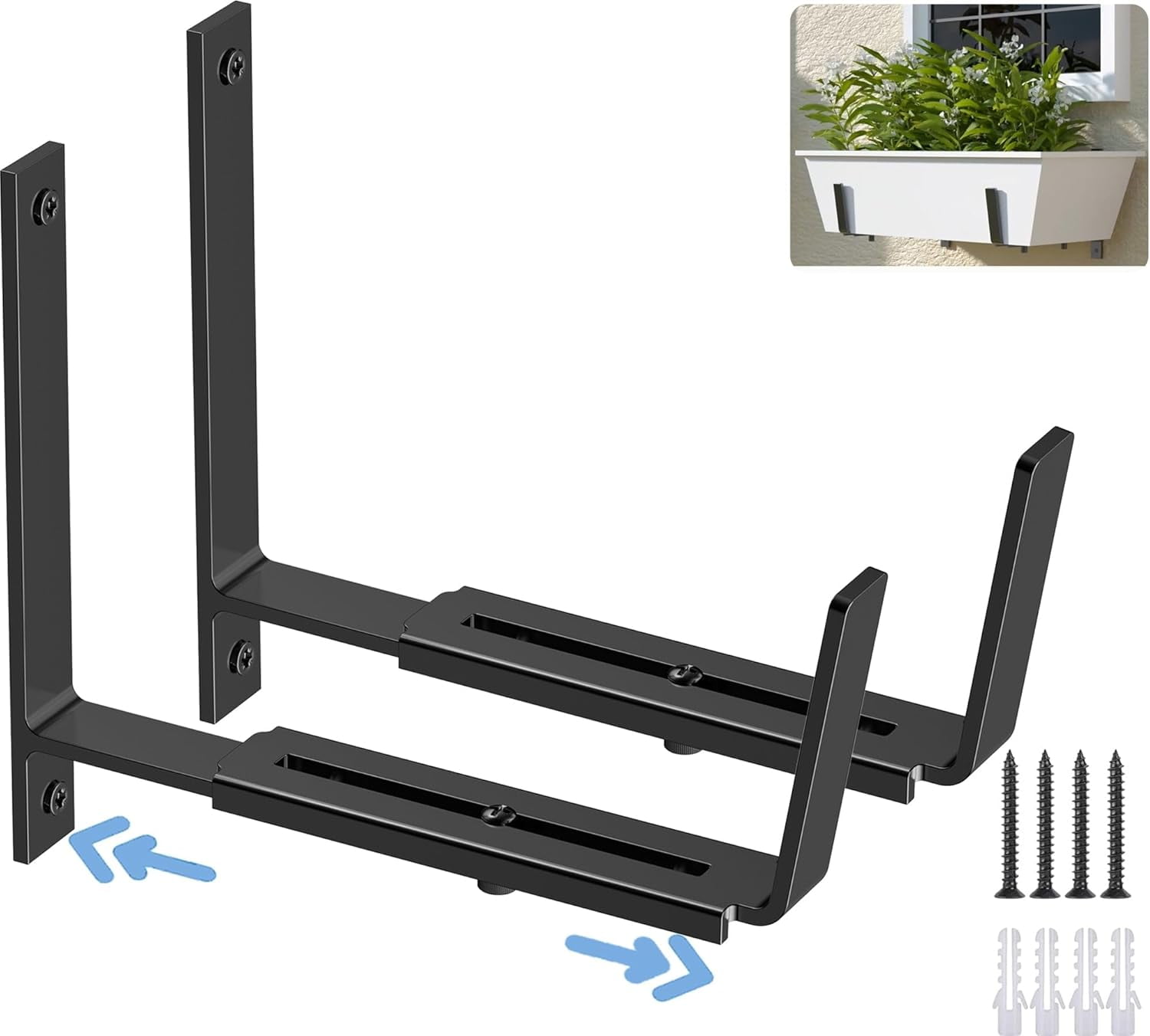 2/4/6 PCS Adjustable Planter Box Brackets (6 to 12.5 in), Universal ...