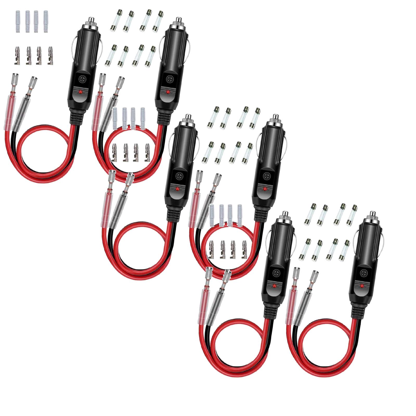 2/4/6 Pack 12V Fused Male Cigarettelighter Plug, Replacement Car ...