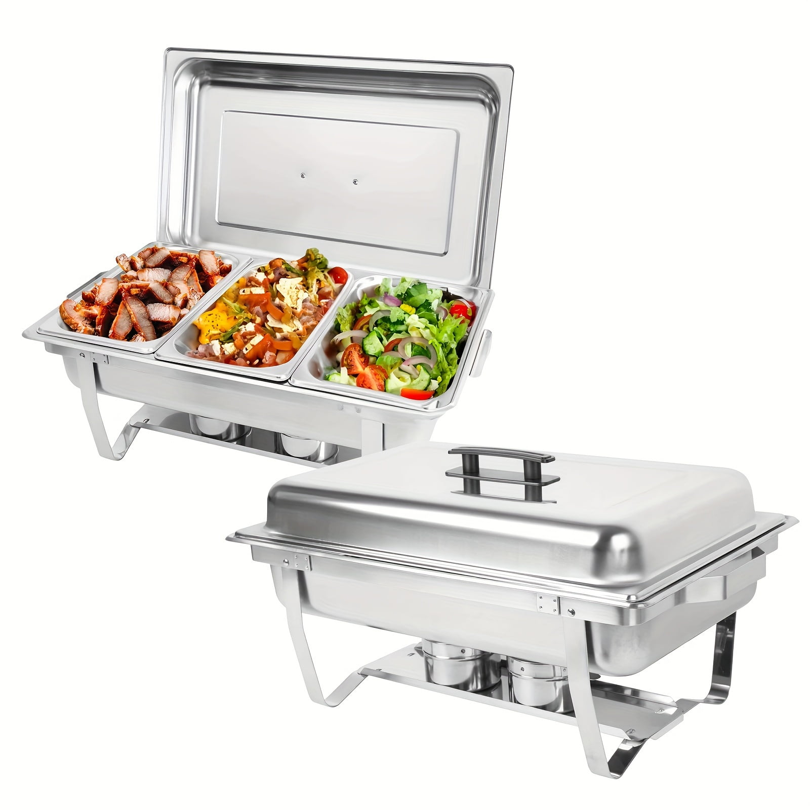 2/4/6 Packs 8QT Full Size Chafing Dish Set - Stainless Steel Food ...