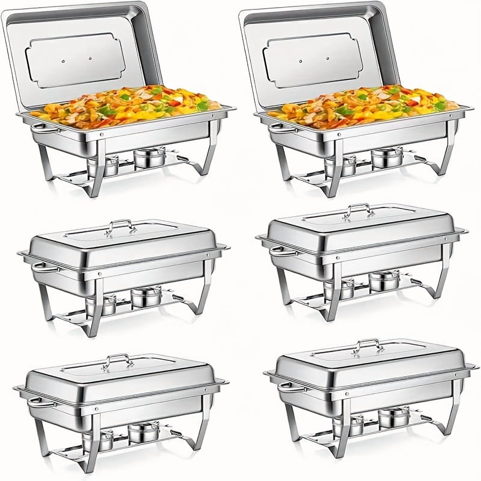 2/4/6 Packs 9QT Full Size Chafing Dish Buffet Set, Stainless Steel Food ...