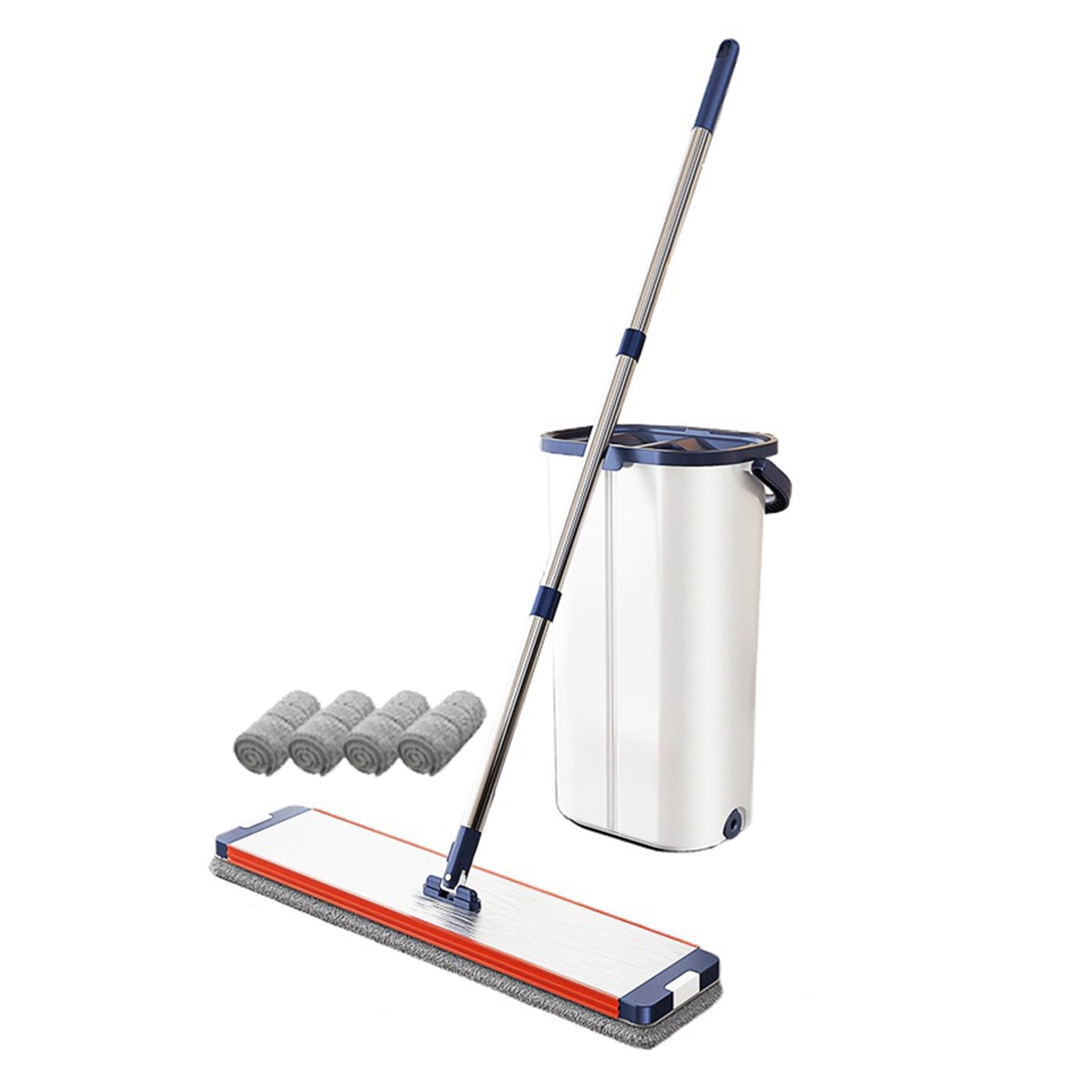 2/4/6Pcs Lazy Mop Microfiber Mop Flat Mop Bucket System with Extended ...