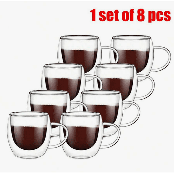 2/4/6pcs 100ml Double Layer Handled Mini Espresso Cups - Concentrated ...