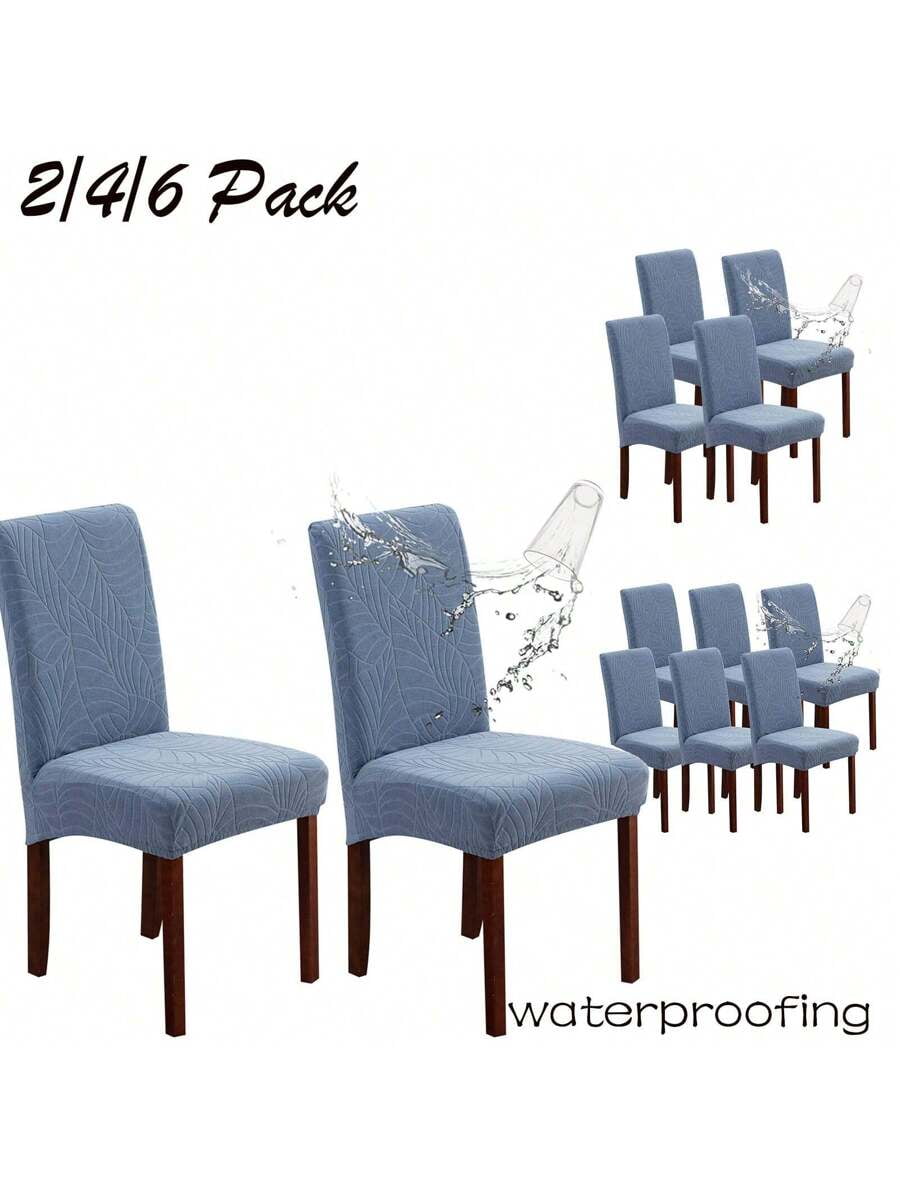 2/4/6pcs Waterproof Spill-Proof Chair Covers - Stretchy Jacquard ...