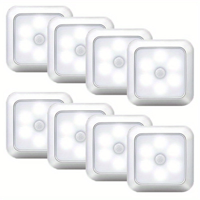 2/4/8-Pack Motion Sensor LED Night Lights: Battery-powered, auto on/off ...